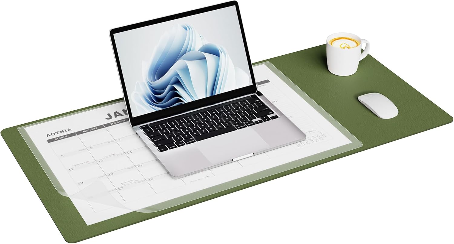 Amazon.com: Aothia Desk Pad Protector with 18-Month Calendar (2024-2026 ...