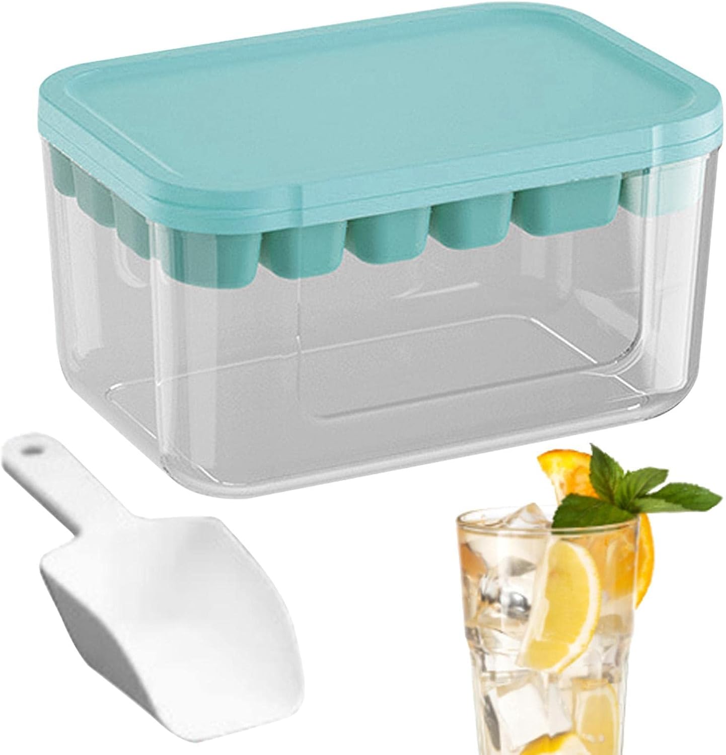 Bandeja de cubos de gelo com tampa e caixa - Bandeja de gelo de ...