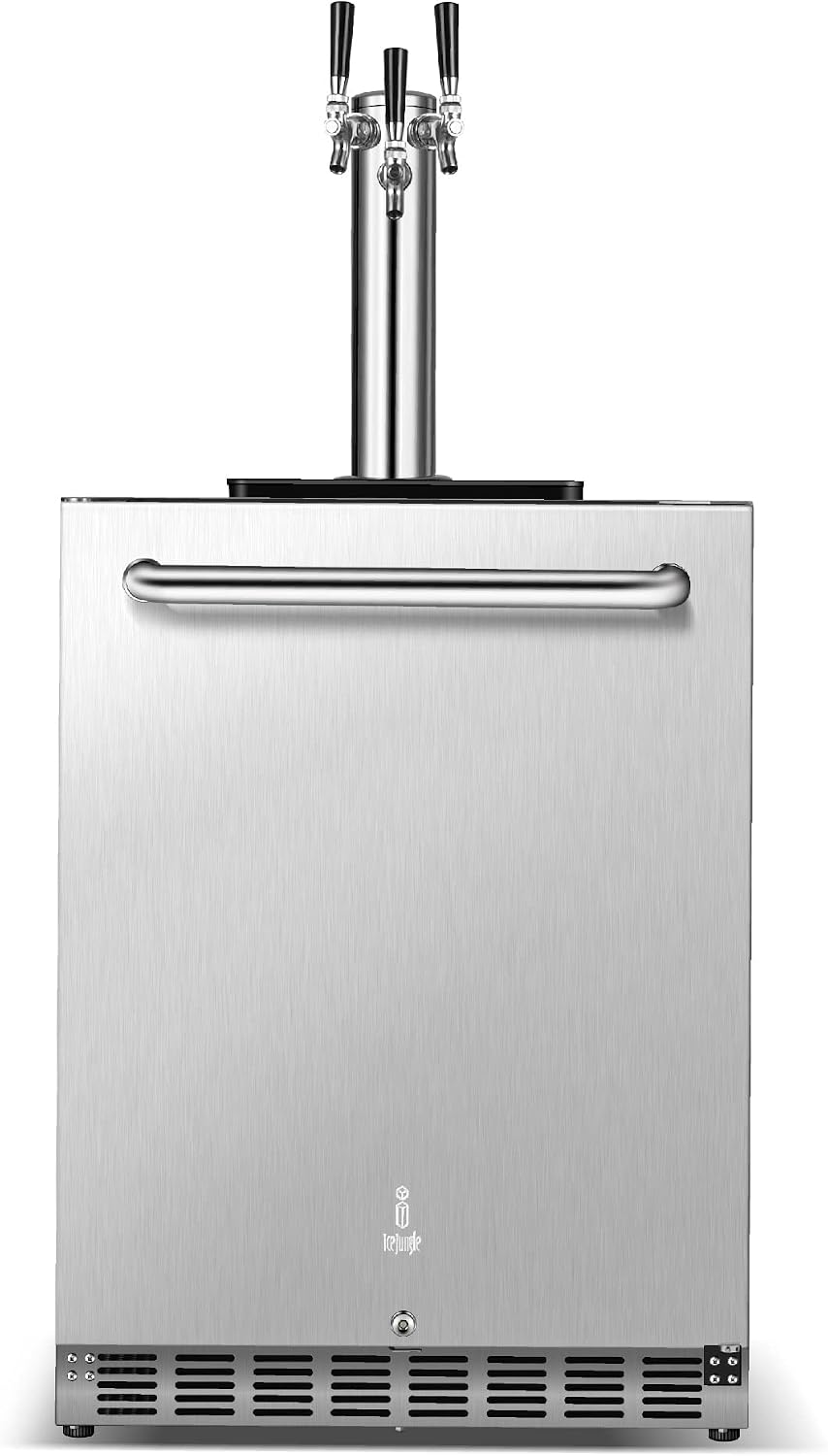 Amazon.com: ICEJUNGLE 3 Taps Kegerator, Built-in Stainless Steel ...
