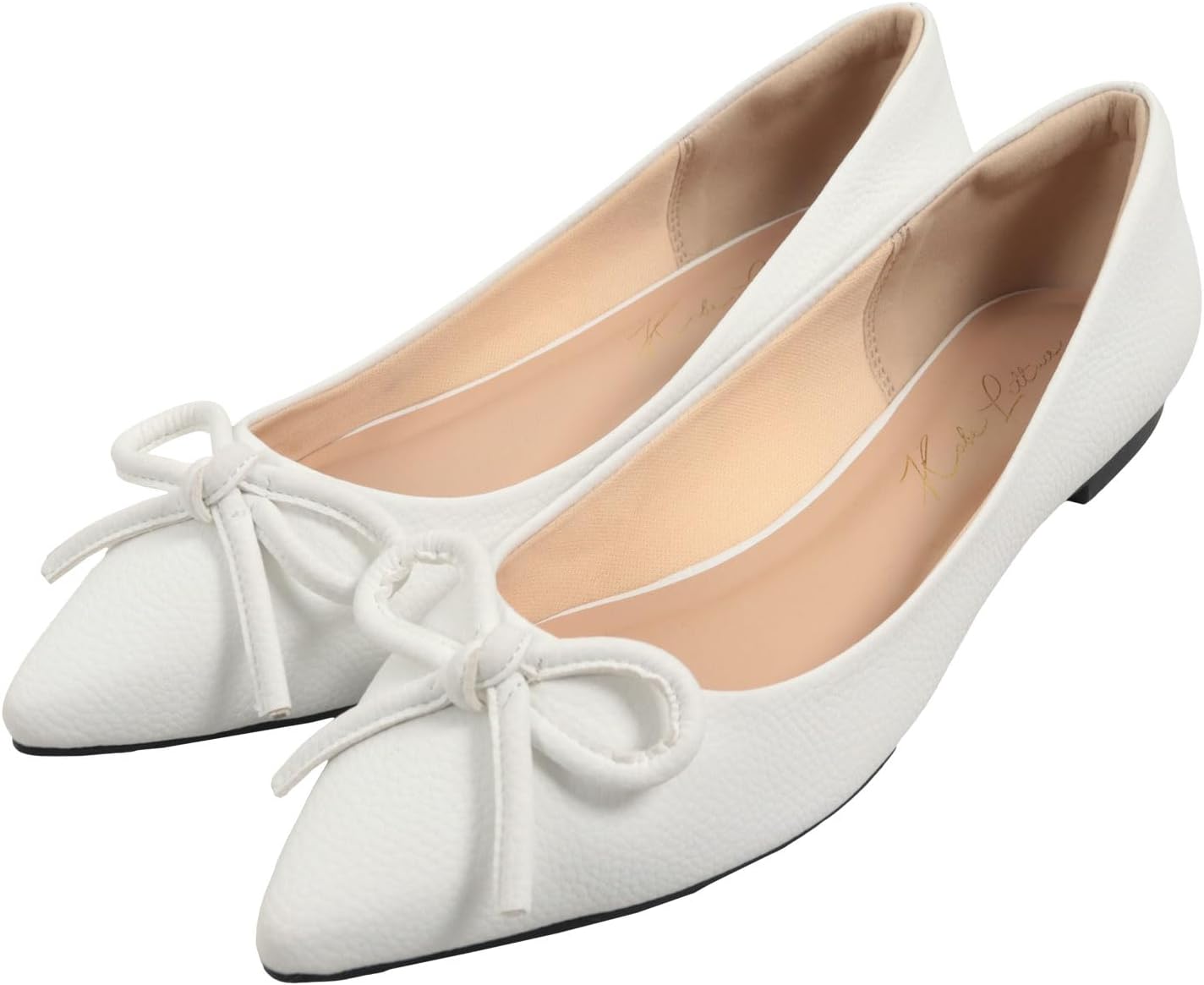 Amazon | [神戸レタス] リボン ぺたんこ パンプス レディース バレエシューズ フラットパンプス 仕事 ママ 疲れない [I2608 ...