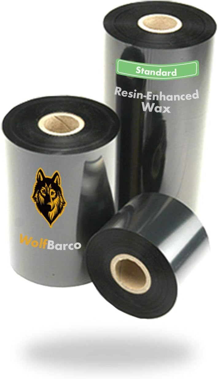 Amazon.com: 6 Rolls Wolfbarco 2.36" x 1476' (60mm x 450m) Black ...