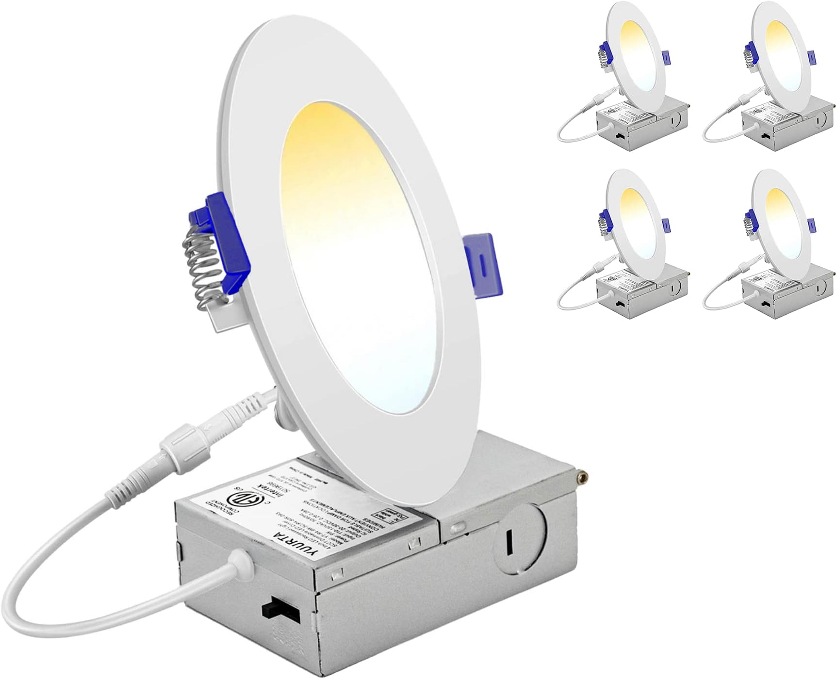 YUURTA (4-Pack) 4 Inch 9W Ceiling Recessed LED Downlight (Canless Pot ...