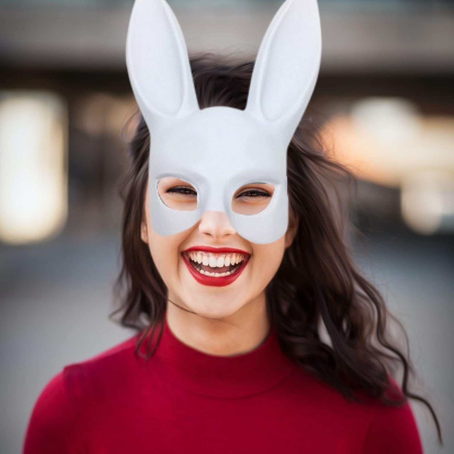 eBoutik – Easter Party Outfit – Adult Masquerade Rabbit Mask with Ears ...
