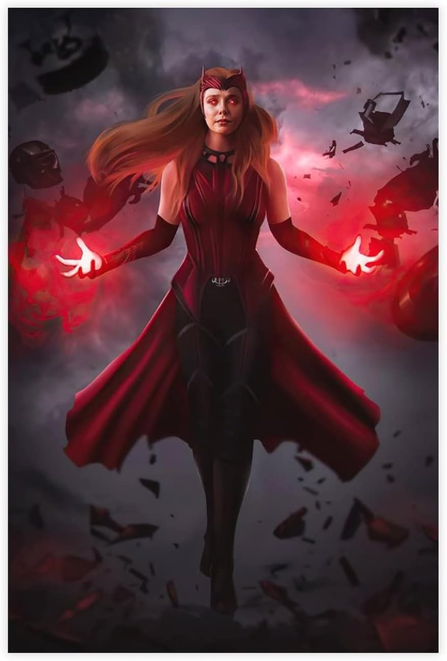 Amazon.com: Scarlet Witch Wanda Hero Movie Poster Canvas Poster Unframe ...