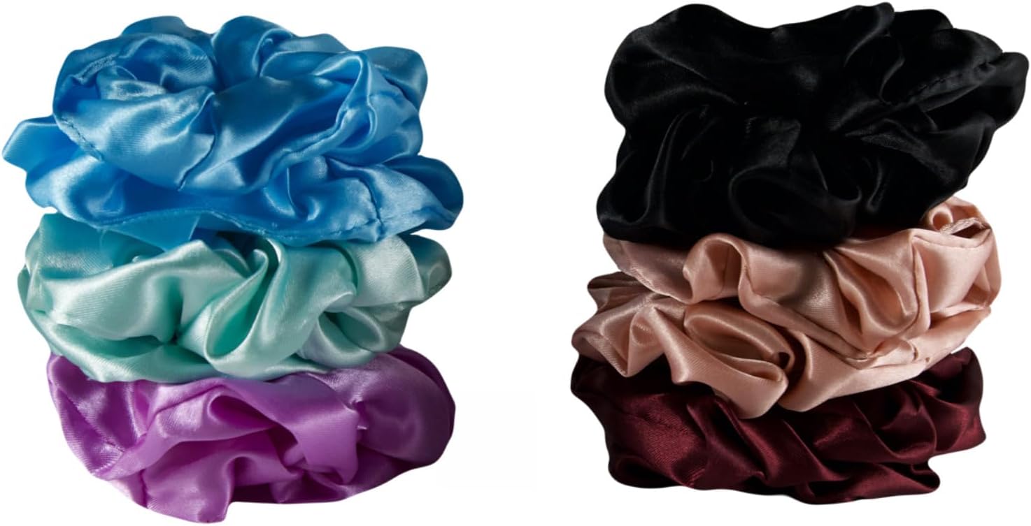 Amazon.com : DAZZLELY Silk Satin Scrunchies Set - 12 Pcs Luxury Elastic ...
