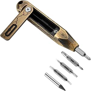 Amazon.co.jp: OKNIFE Geek D1 Cracked Brass Small EDC Multi Bit Pocket ...
