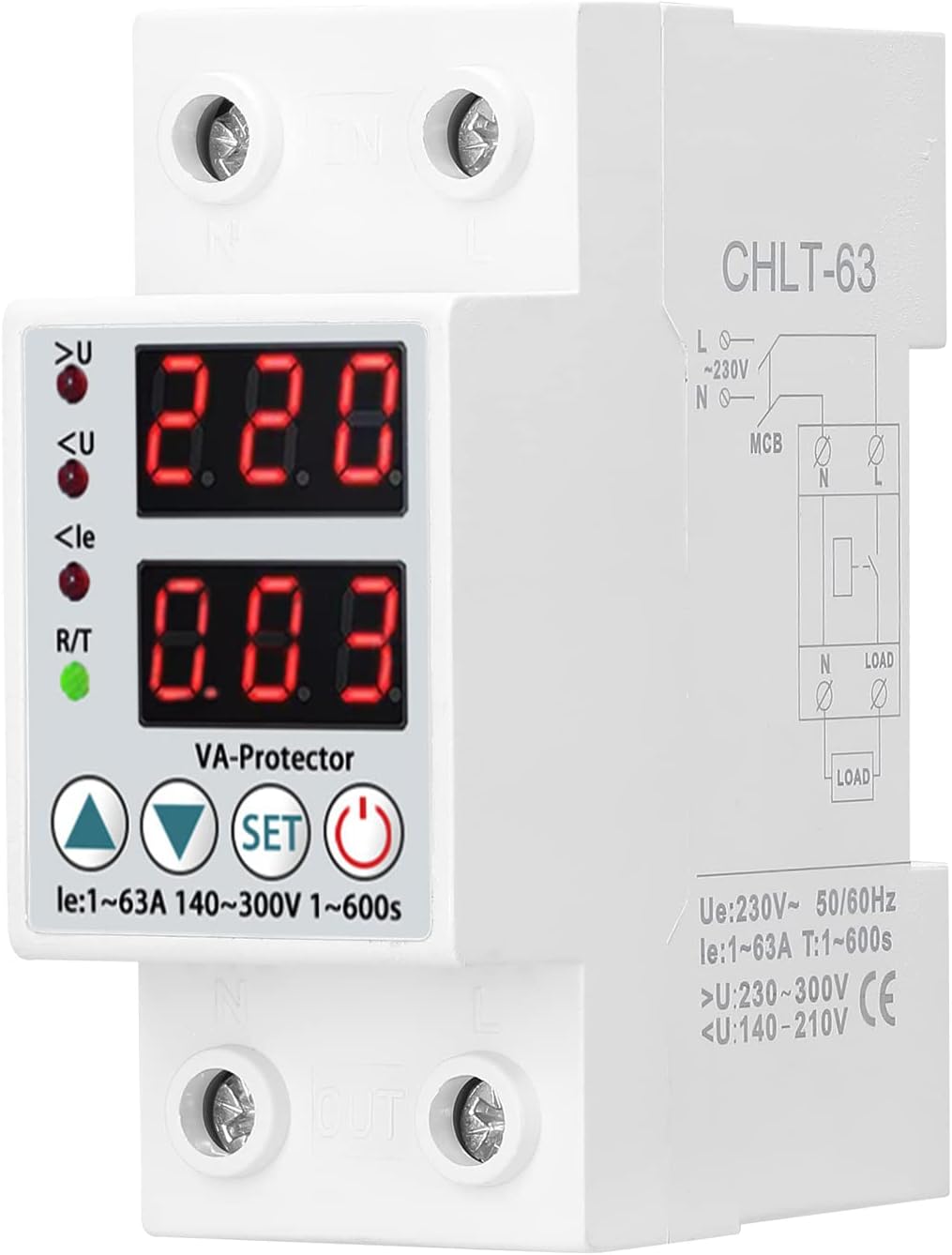 Weytoll Dual Display Adjustable Voltage Protector Intelligent Over ...