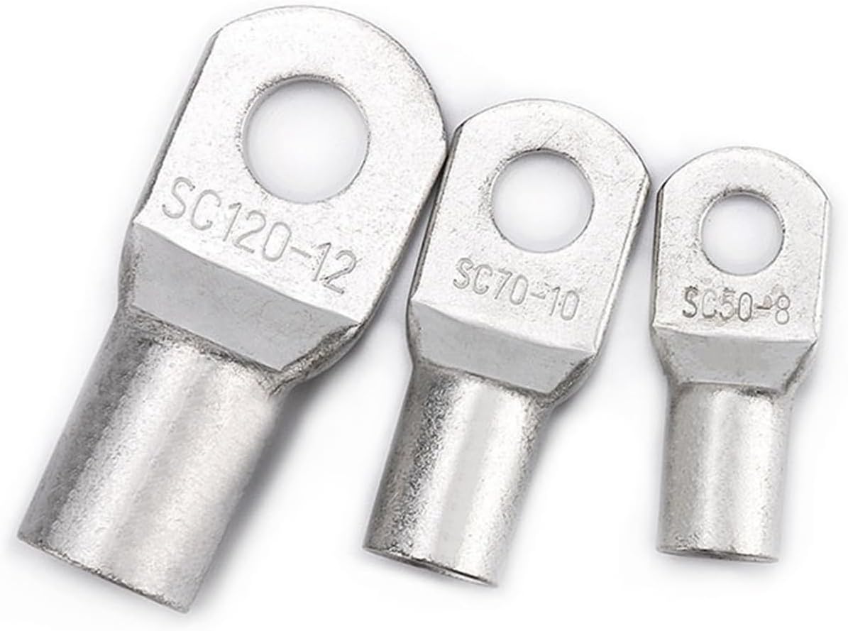 5 PCS Bolt Hole Tinned Copper Cable Lugs Set Wire Connectors 4mm2 6mm ...