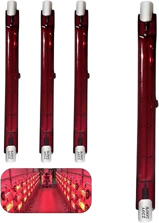 118mm 500W R7s Infrared Bulbs Dimmable Red Halogen Light Bulbs 500lm ...