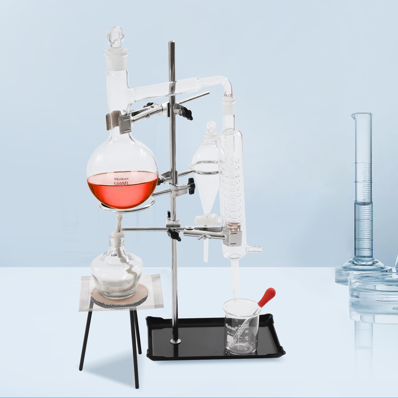 Purification Kit QWORK 500ml Essential Oil Distillation Apparatus Kit ...