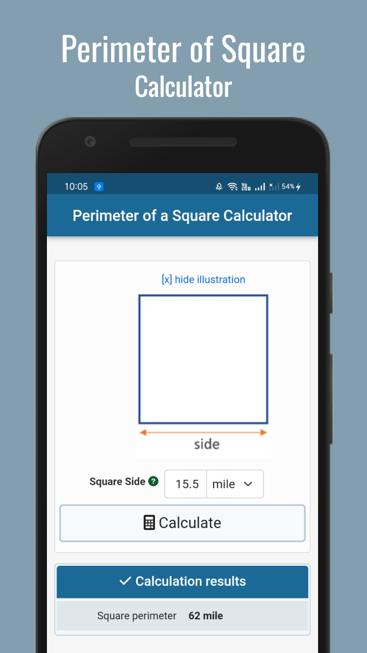 Perimeter of a Square Calculator - App on Amazon Appstore
