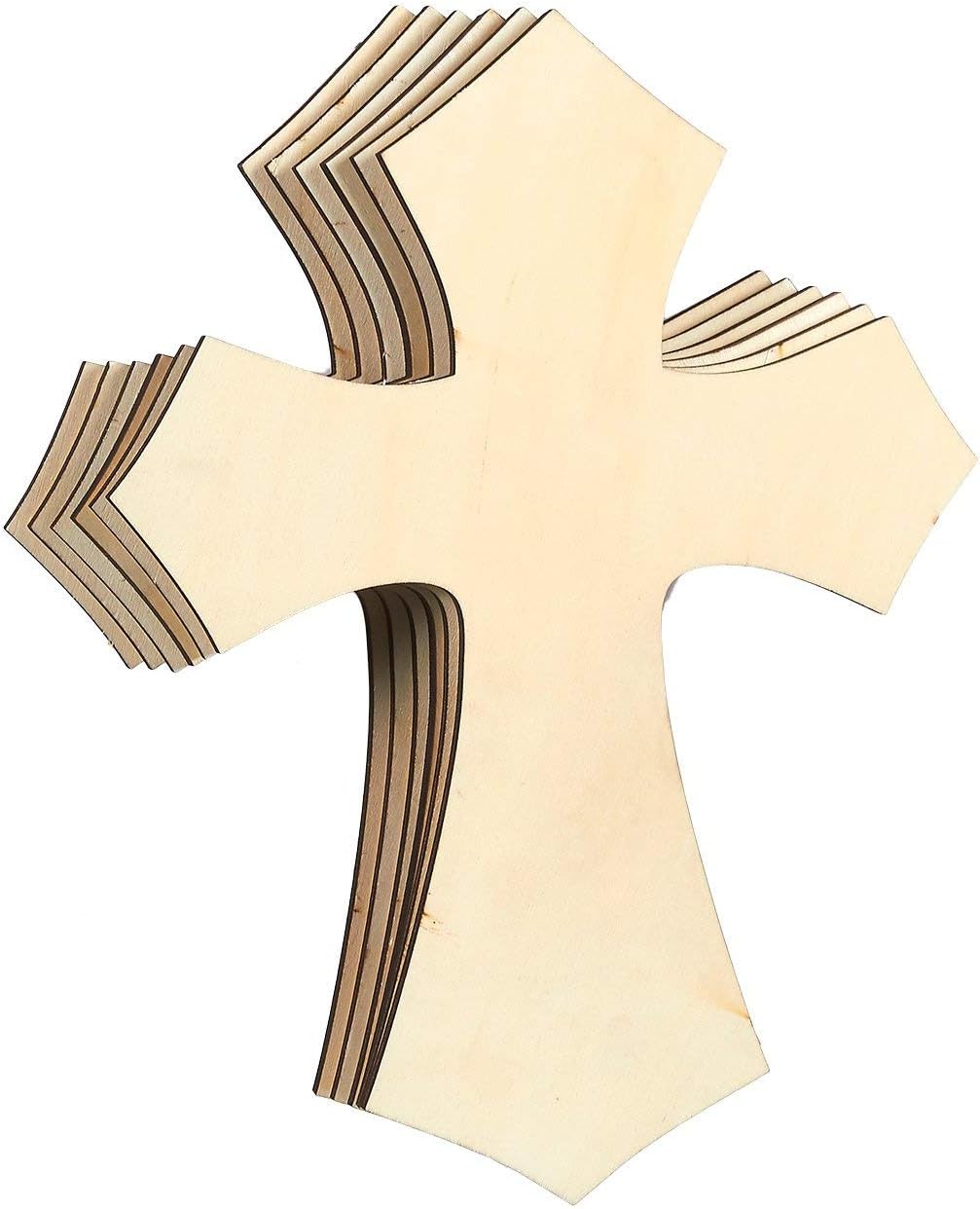 Amazon.com: Juvale Unfinished Wood Cutout - Cross Shaped Wood Pieces ...