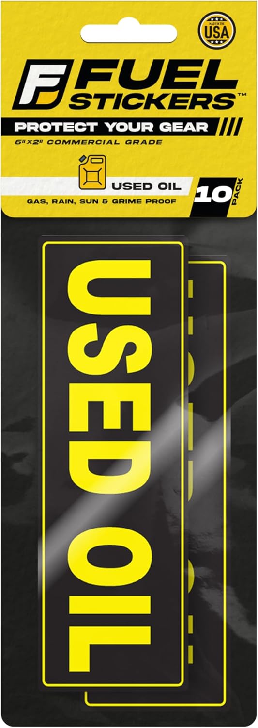 Amazon.com: Used Oil Sticker - Waste Oil Labels for Storage Tanks and ...