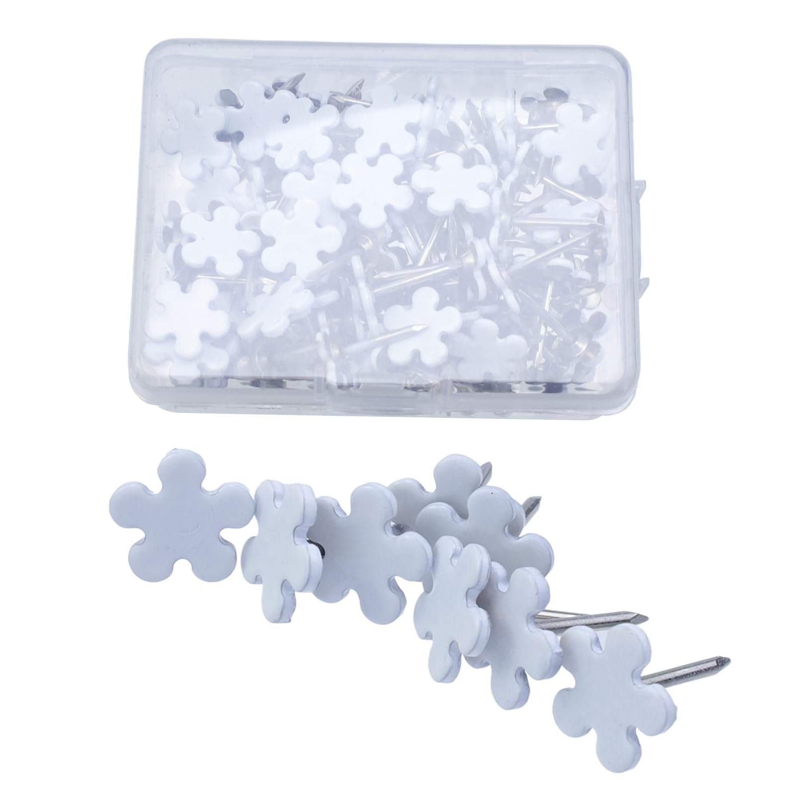 Snapklik.com : Oedema 100pcs Flower Thumb Tacks White Bulletin Board ...
