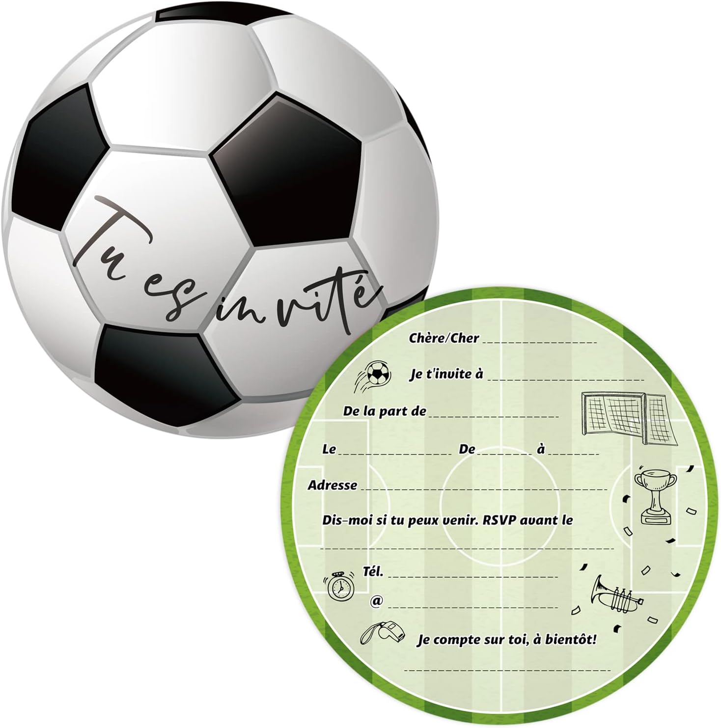 BOYATONG 12PC Carte Invitation Anniversaire Garcon, Anniversaire ...