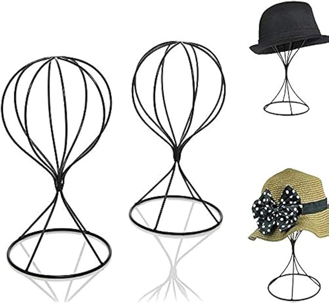 Amazon.com: Mydio 2 Pieces Modern Metal Hat Stands Durable Stable Metal ...