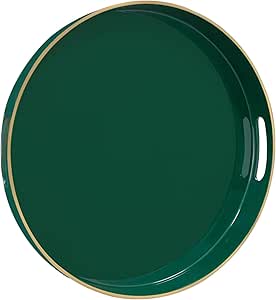 Amazon.com: MAONAME Dark Green Decorative Tray, 13" Round Serving Tray ...