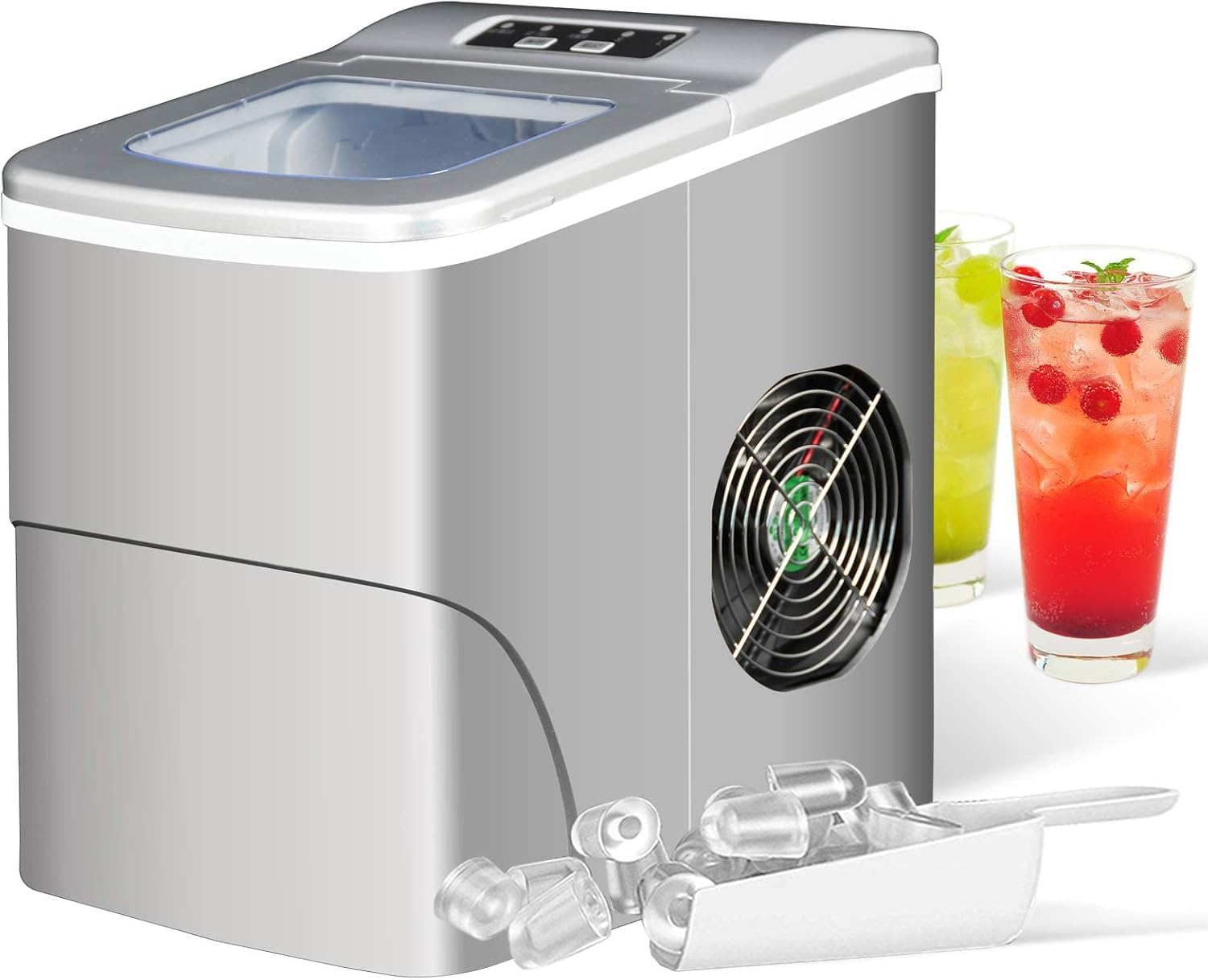 Cobuy Countertop Ice Maker Machine, Portable Ice Cube Makers, Make 12kg ...
