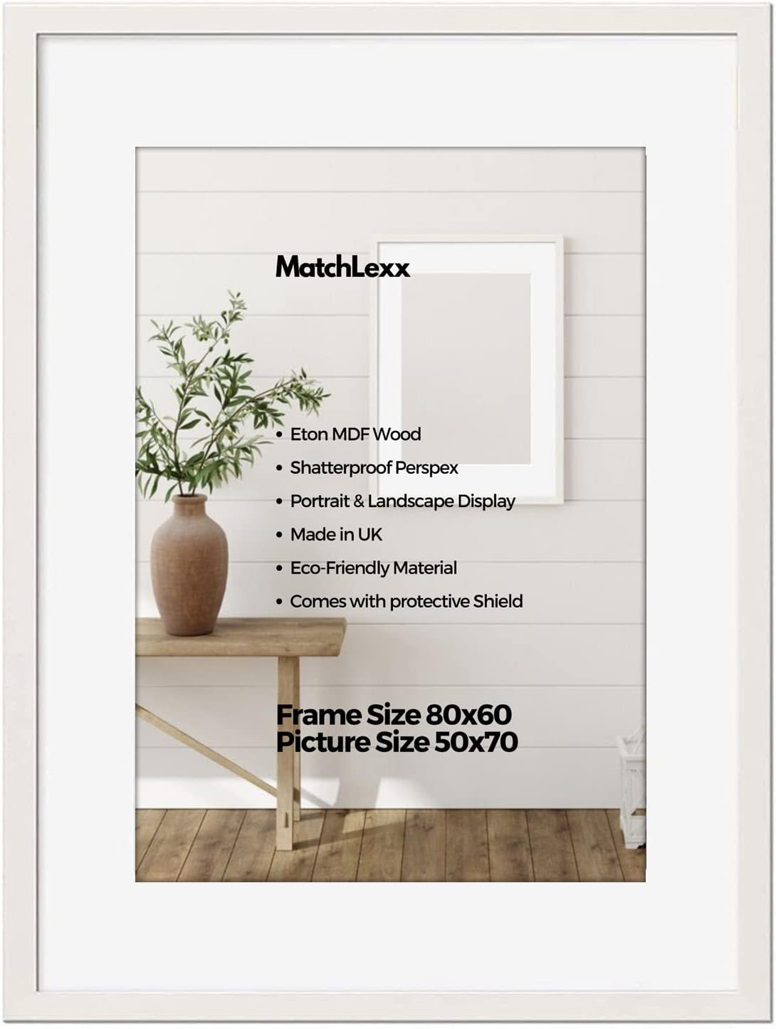 50x70cm White Picture Frame - Ideal for Posters, Jigsaws, and Art ...