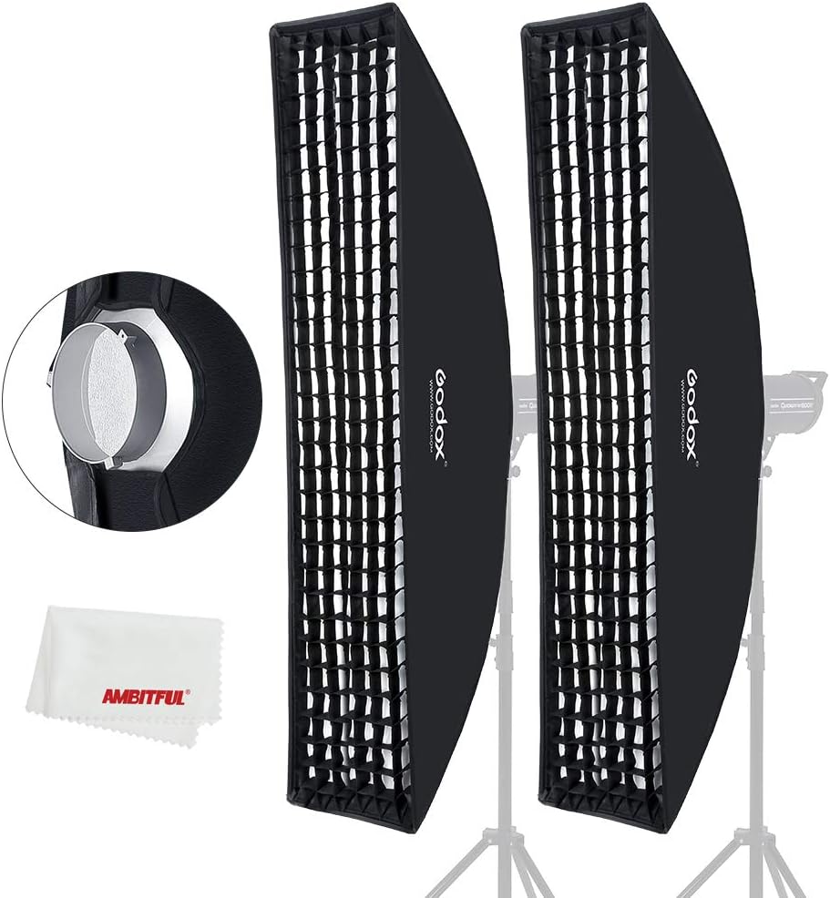 Godox Softbox Strip Honeycomb Grid Rectangular Softbox for Photo Strobe ...