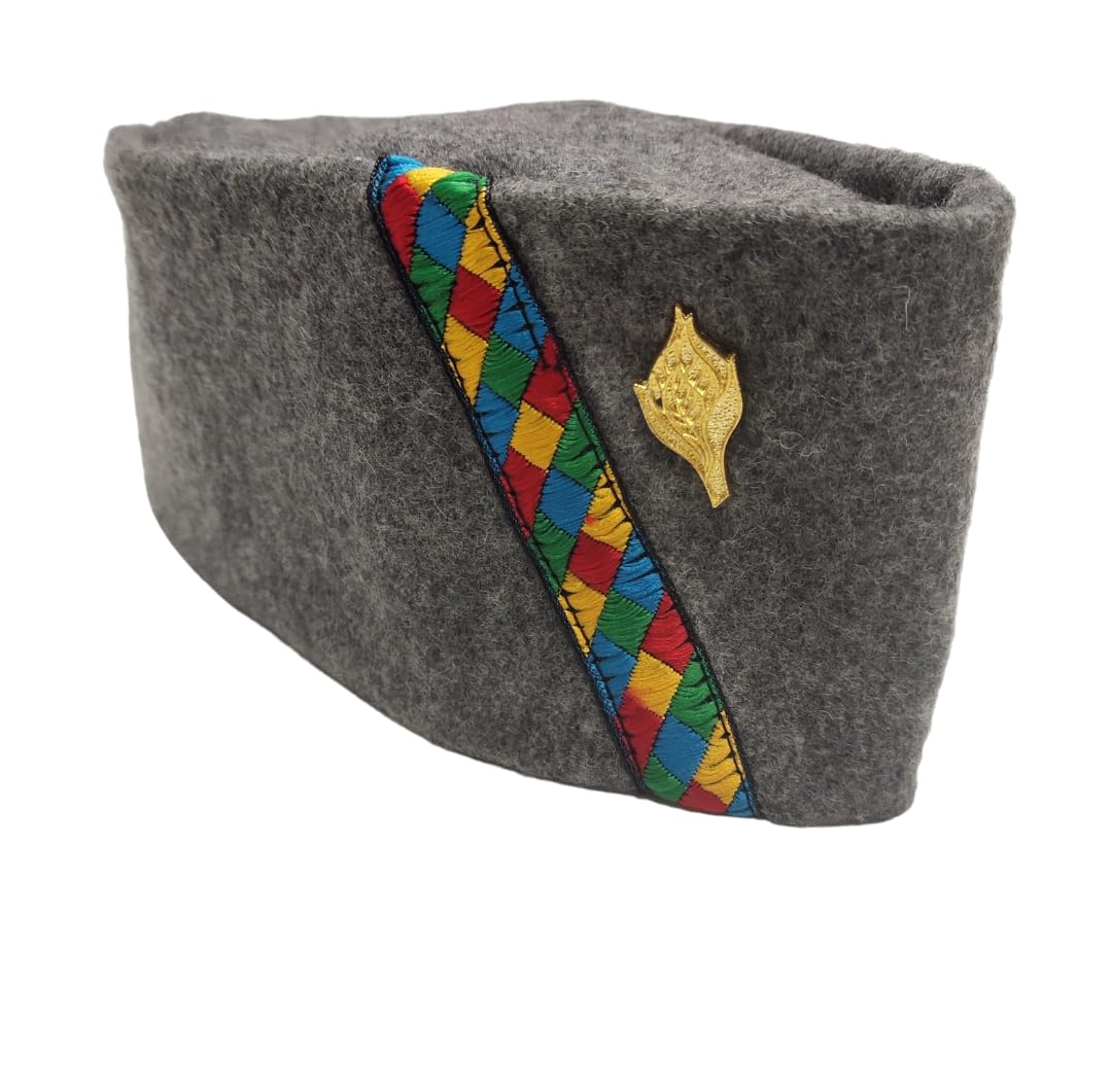 Buy Uttarakhand Pahadi Topi/Cap Grey, Brahmakamal Topi, Himachali Cap ...