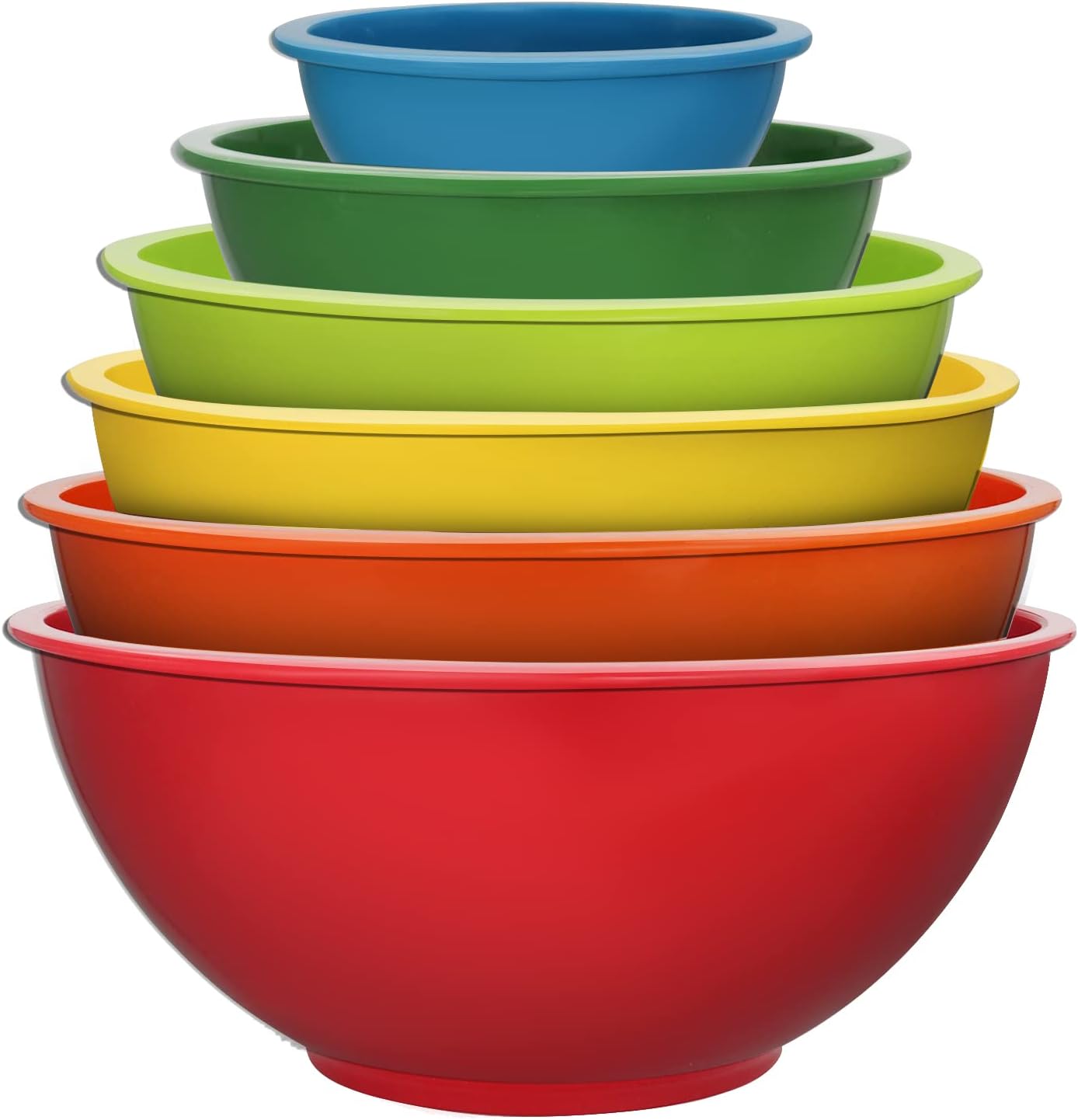 Amazon.com: Trudeau Set of 3 Plastic Mixing Bowls, 2-Tone Color: Home ...