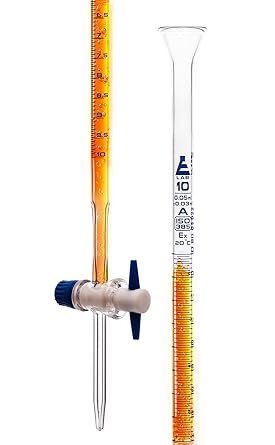 EISCO Burette with PTFE Key Stopcock, 10Ml - Class A - 0.05Ml Sub Div ...