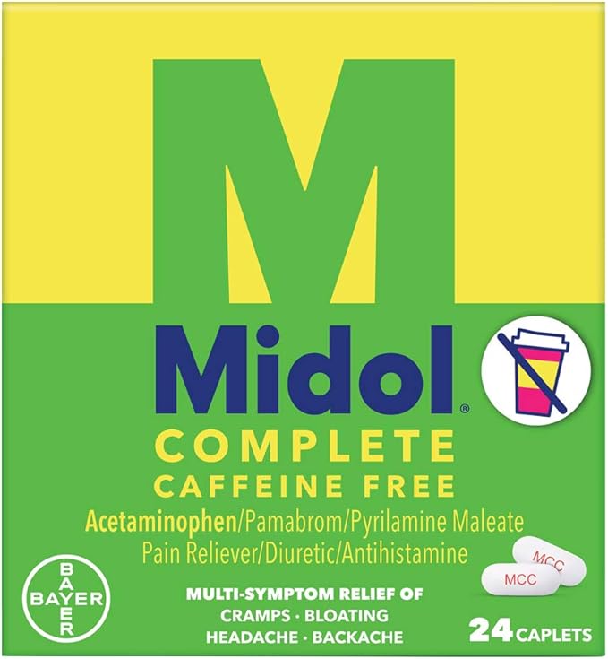 Amazon.com: Midol Complete Caffeine Free Caplets 24ct: Midol Complete ...