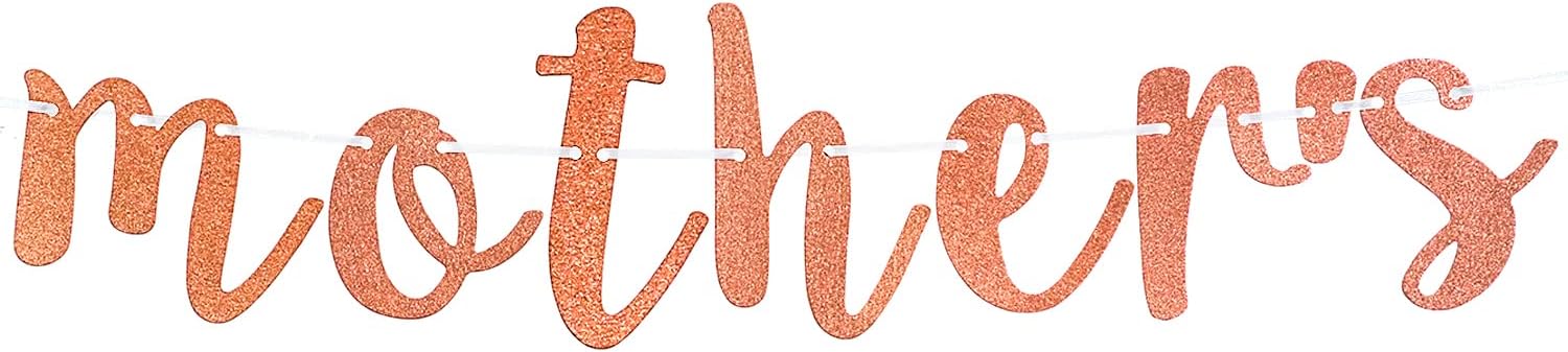 Cartel de felicitación para el día de la madre, con purpurina de oro rosa, para el día de la ...