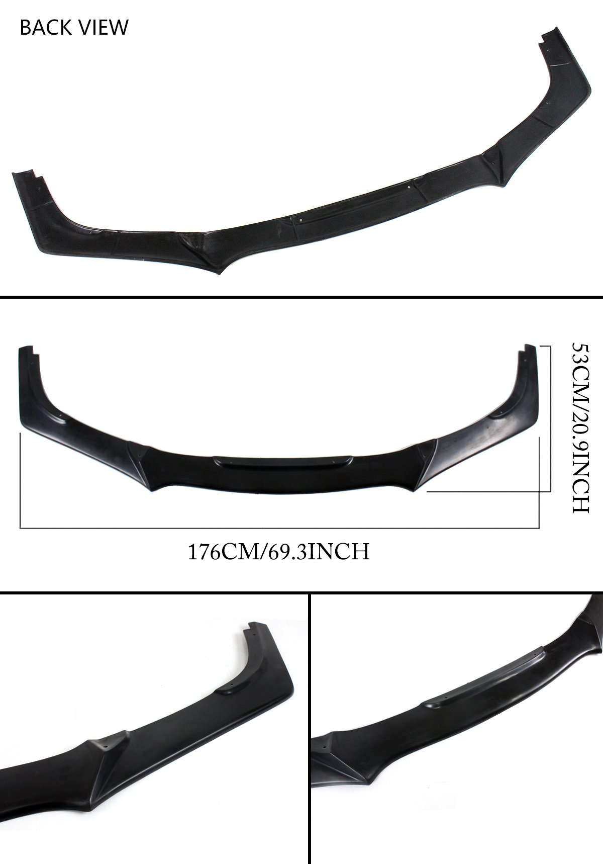 JDM Style Front Bumper Splitter Lip + JDM M Style Side Valance ...