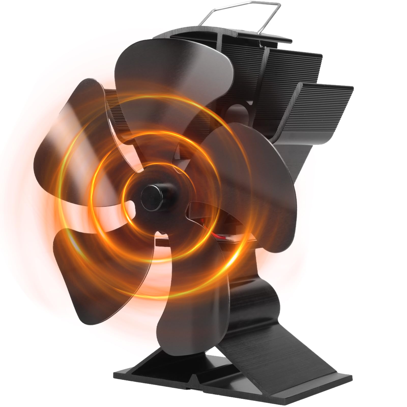 Tomersun Log Burner Fan 5 Blades Stove Fan Silent Wood Burner Stove Fan ...