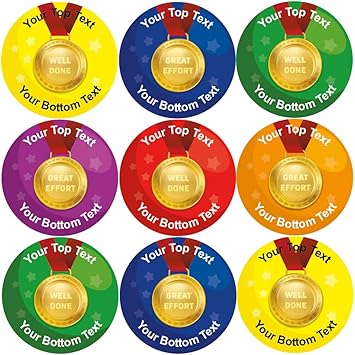144 Personalised Sports Day Medal Reward Stickers For Children, School ...