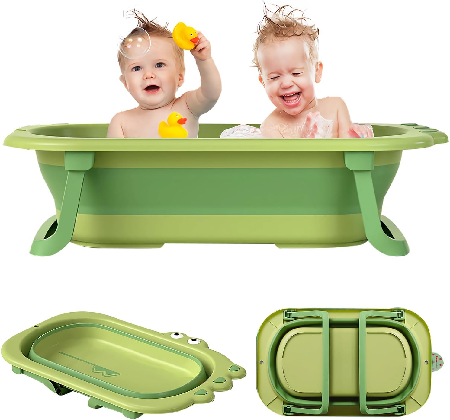 PREMIFY Baby Bathtub Portable With Baby Cushion, Collapsible Toddler ...