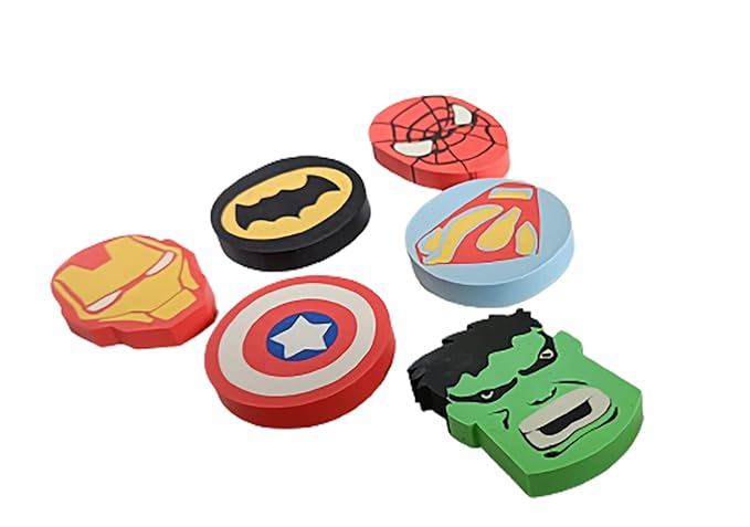 Fortune Pearl Super Hero Avenger Eraser Set for Kids Set of 6 Super ...