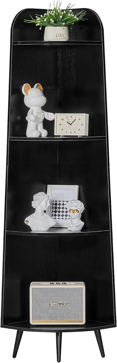 Amazon.com: VECELO Large Tall Corner Shelf, 66.93" H 4-Tier Corner ...