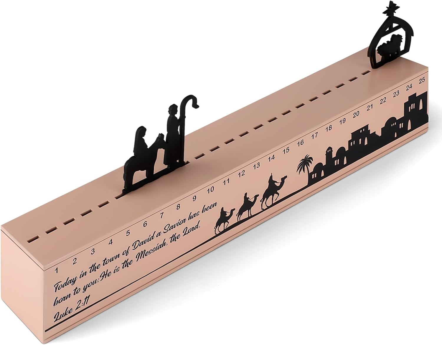 Amazon.com: Menkxi Christmas Nativity Countdown Tabletop Decor Wooden ...