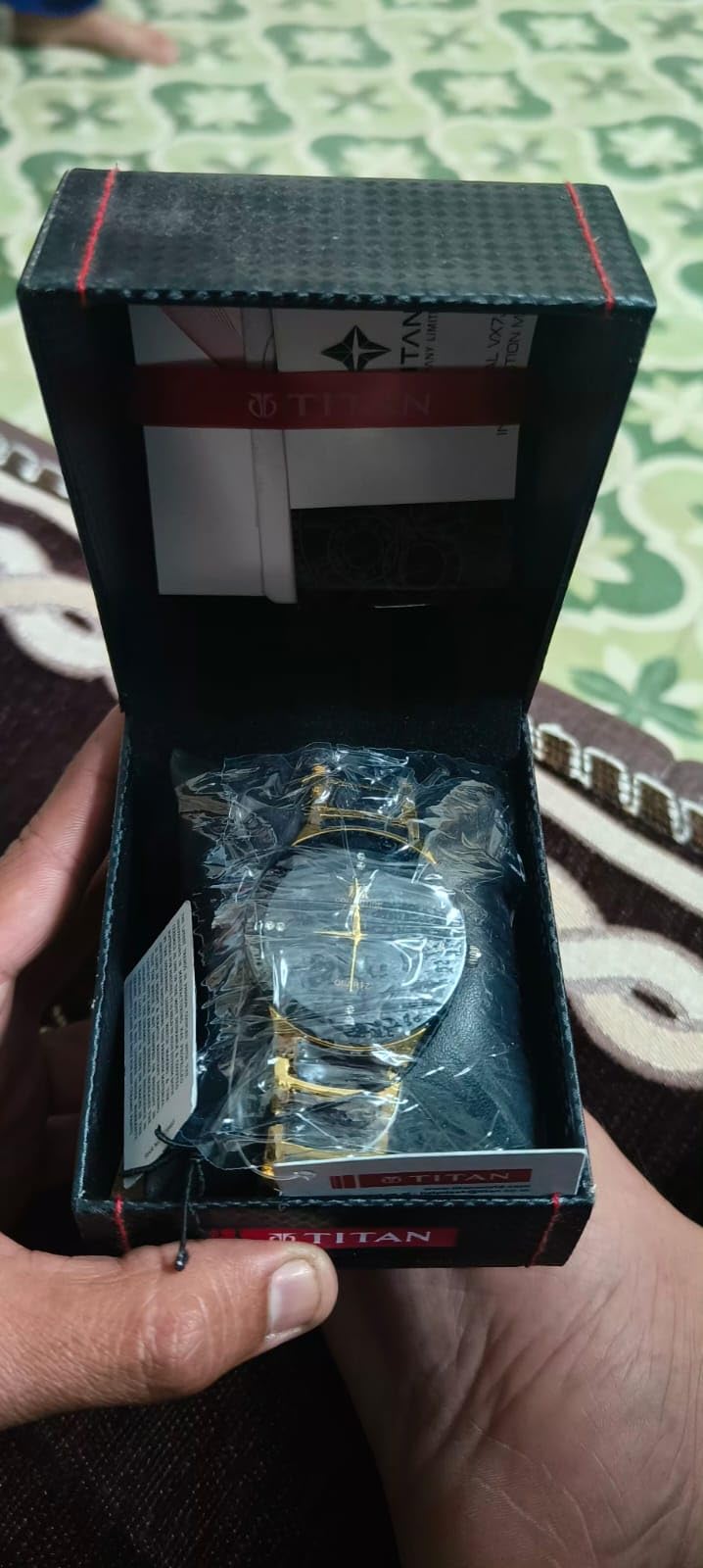 Titan Ceramic Fusion Quartz Multifunction Black Dial Rose Gold Dual ...