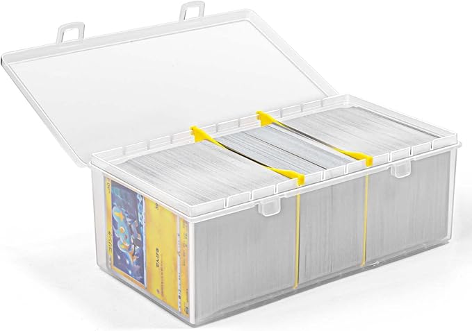 Amazon.com: 400 Count Plastic Trading Card Storage Box with Dividers ...