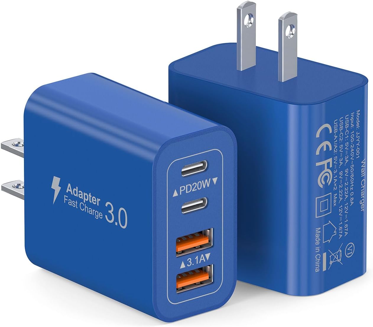 Amazon.com: 40W USB C Super Fast Charger Cube, 2 Pack PD + QC Charging ...