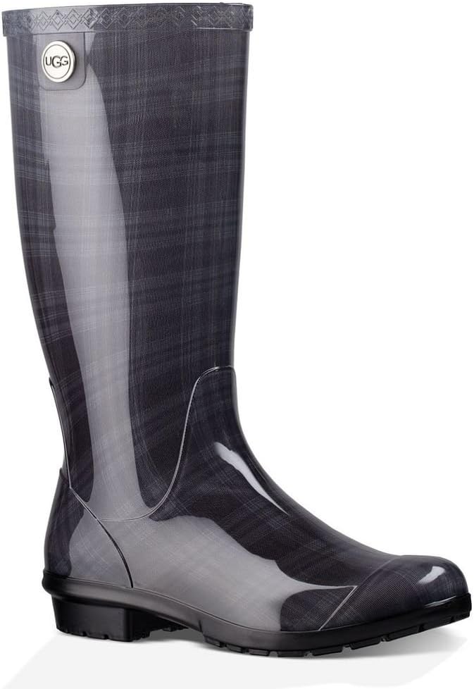 Amazon.com | UGG Womens Shaye Plaid Black Rain Boot - 8 | Rain Footwear