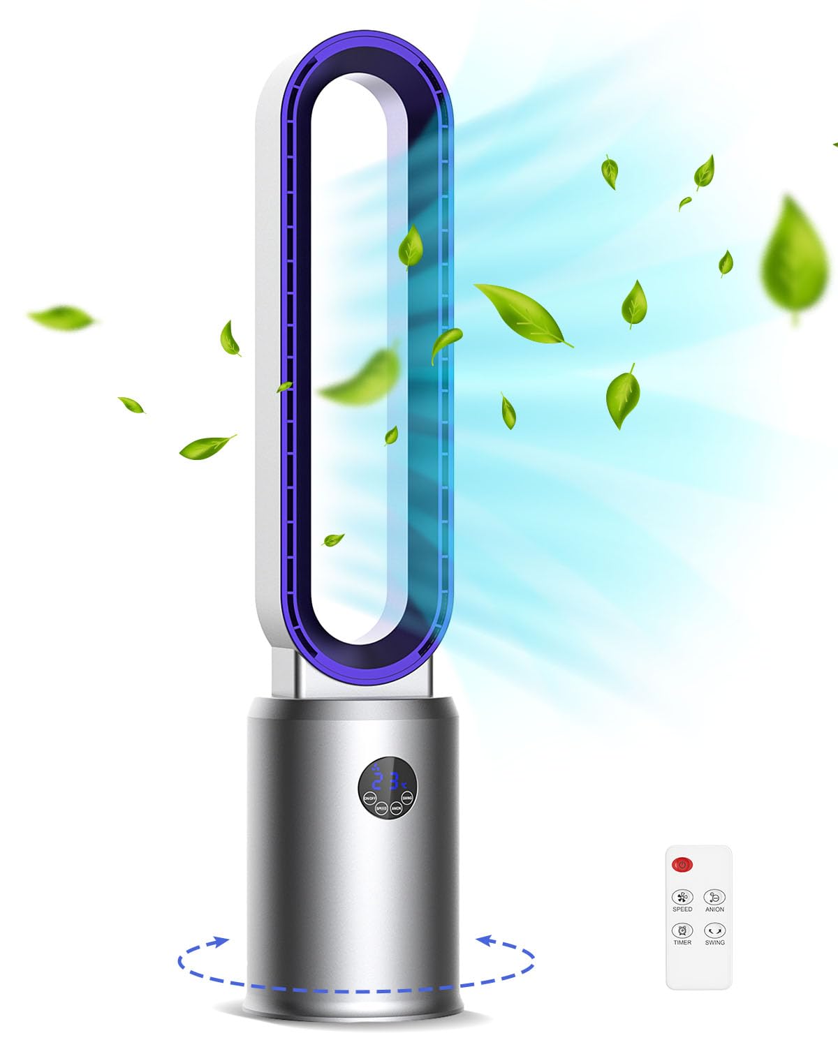 Amazon.com: Kikihuose 38" Bladeless Fan, Bladeless Tower Fan with ...
