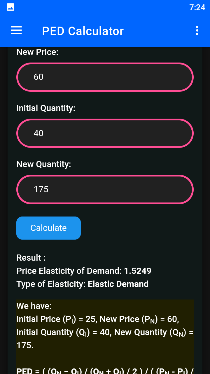 Price Elasticity of Demand Calculator - App on Amazon Appstore