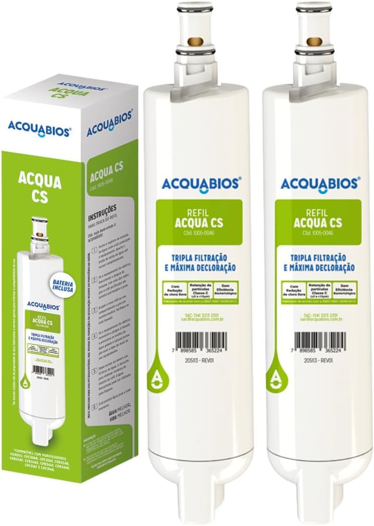 Kit 2 Refil de Filtro Agua Consul Facilite Cs Compativel Purificador ...