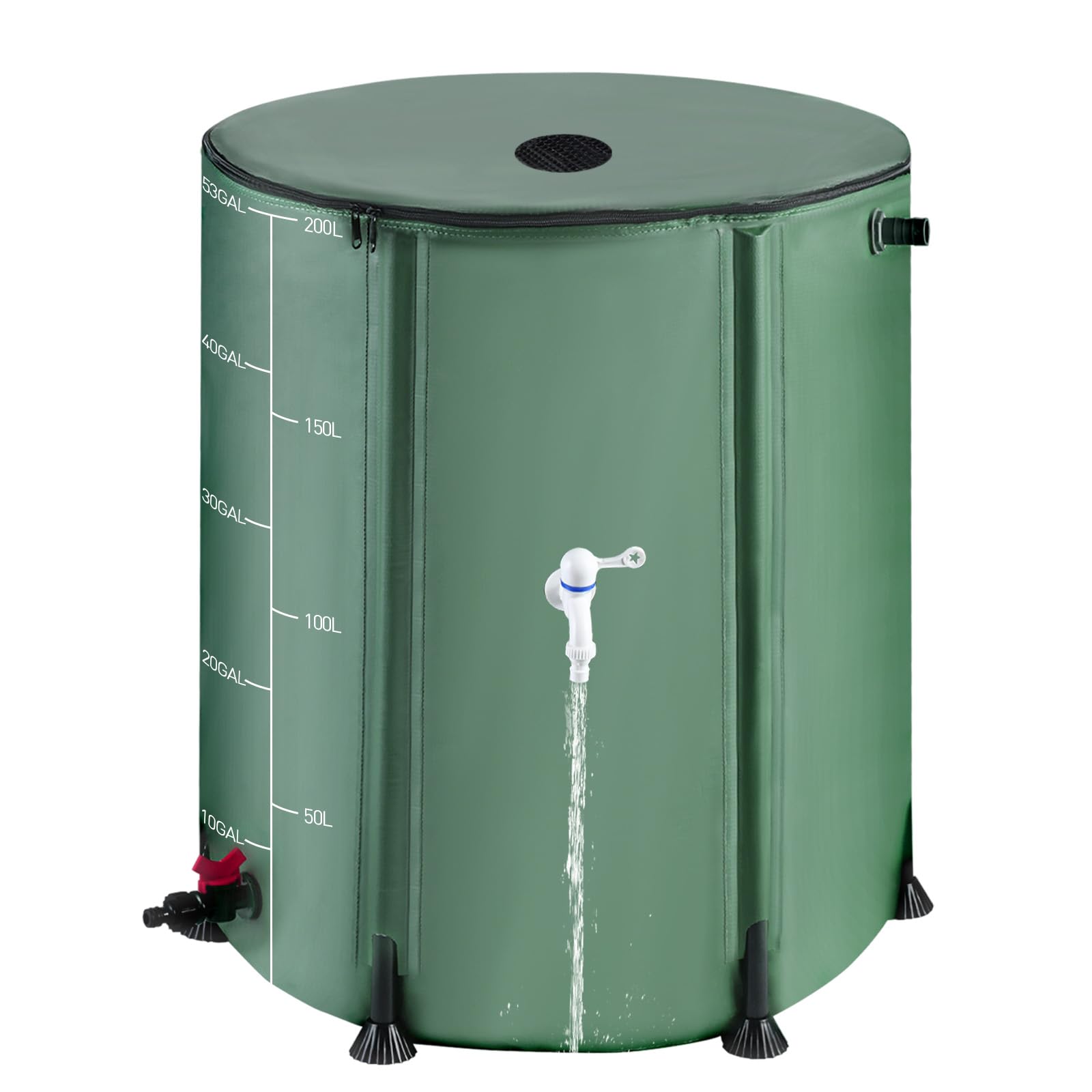 Amazon.com : 53 Gallon Collapsible Rain Barrel with Zip, 200L Foldable ...
