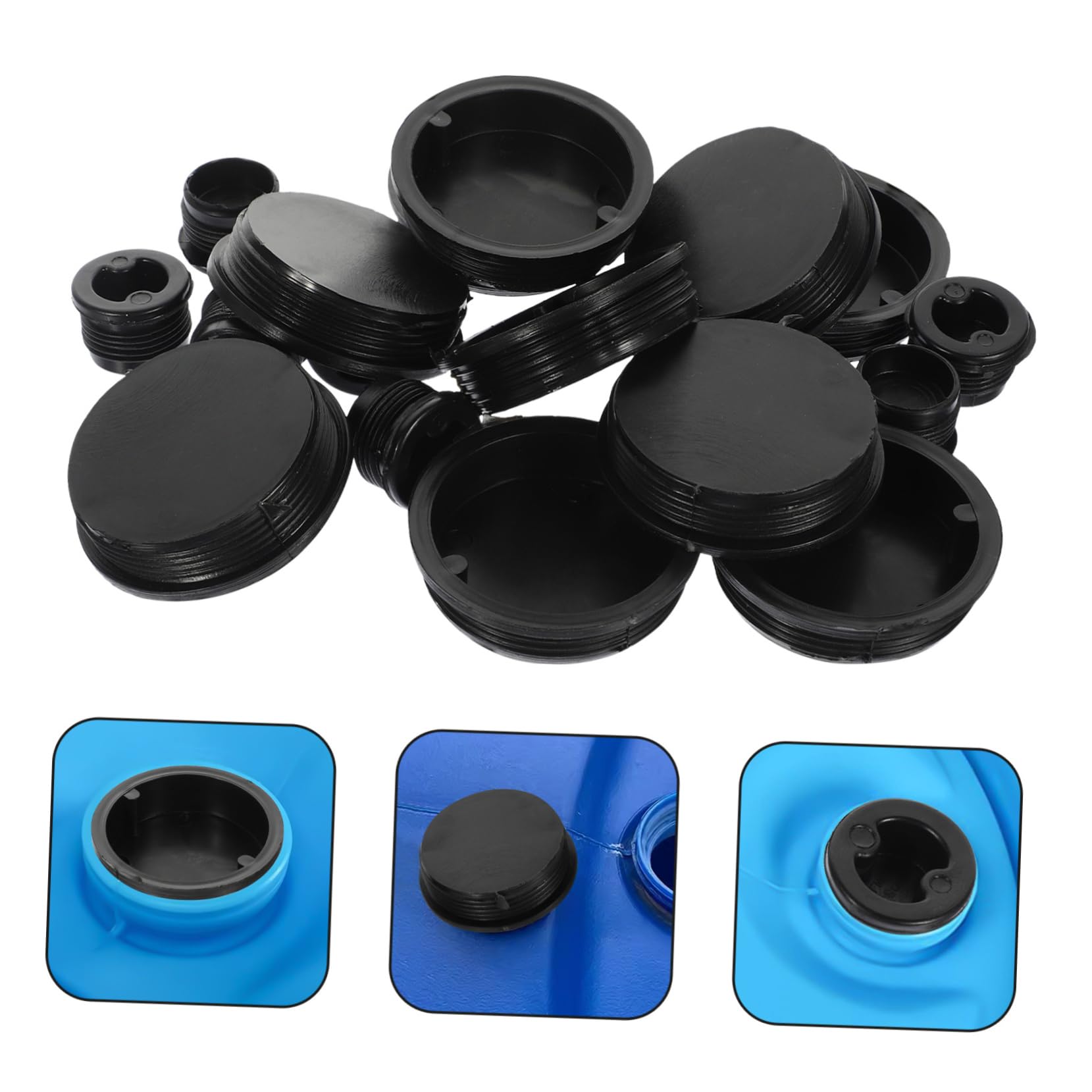 Water Barrel Lids JECOMPRIS 8-Pack Plastic Drum Cap Seals - Waterproof ...