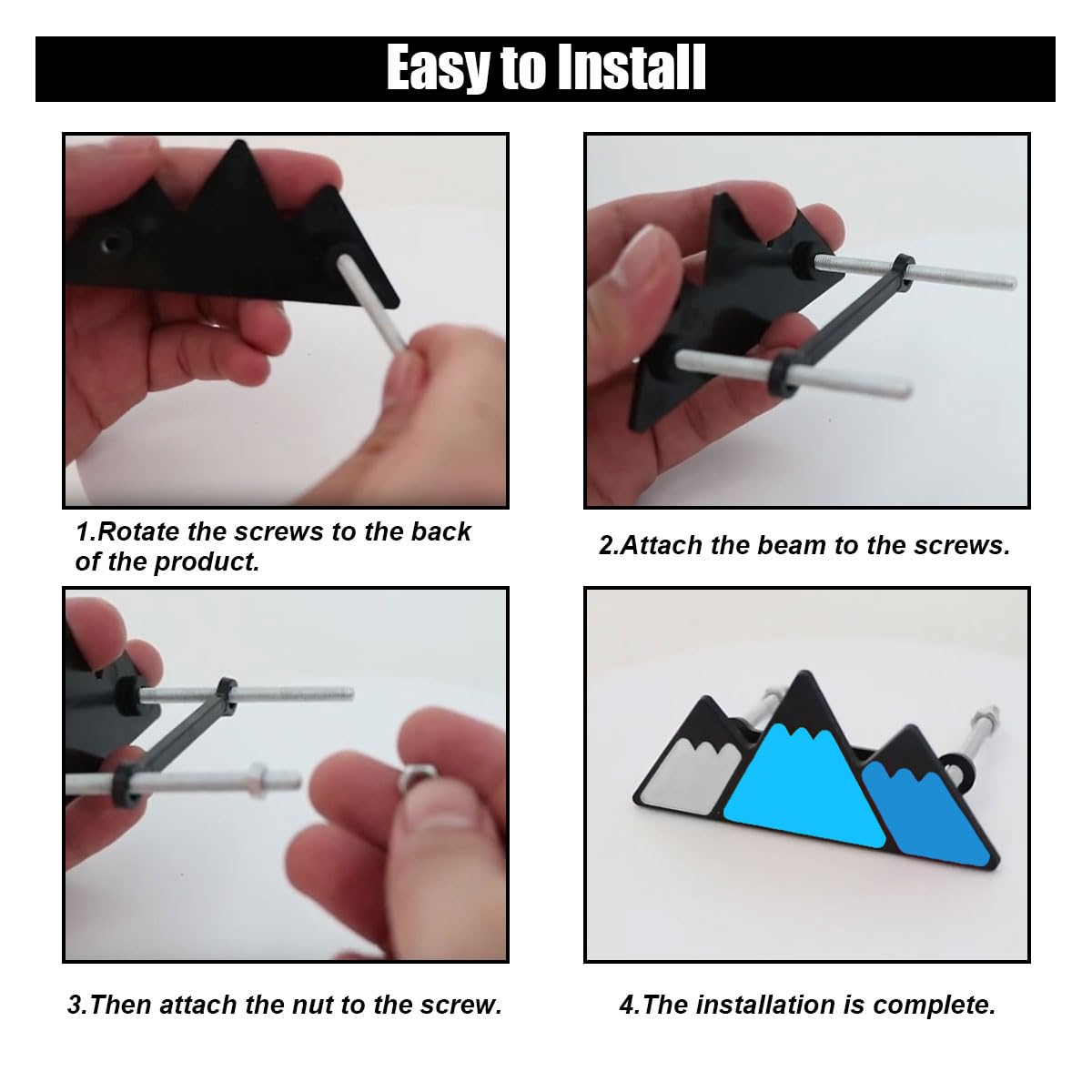 Snapklik.com : Car Tri-Color Grille Emblem, Auto Snow Mountain ...