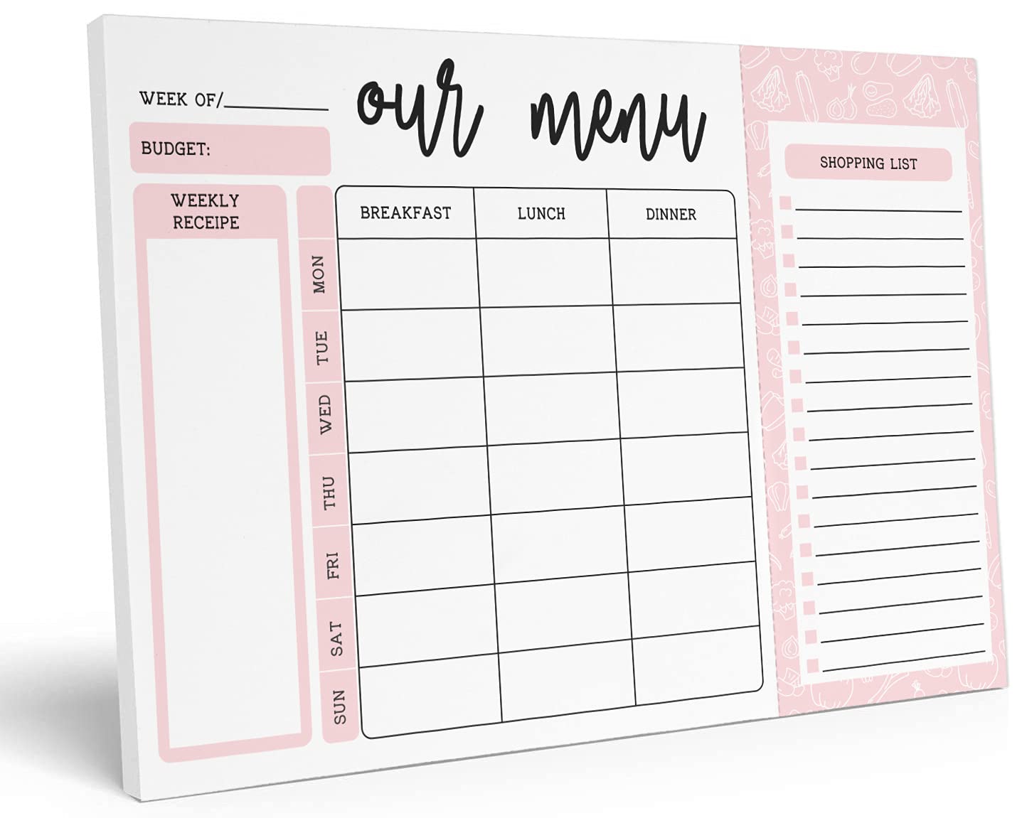 Planificador De Menú Semanal Imprimible Planner Imantado Menu Semanal