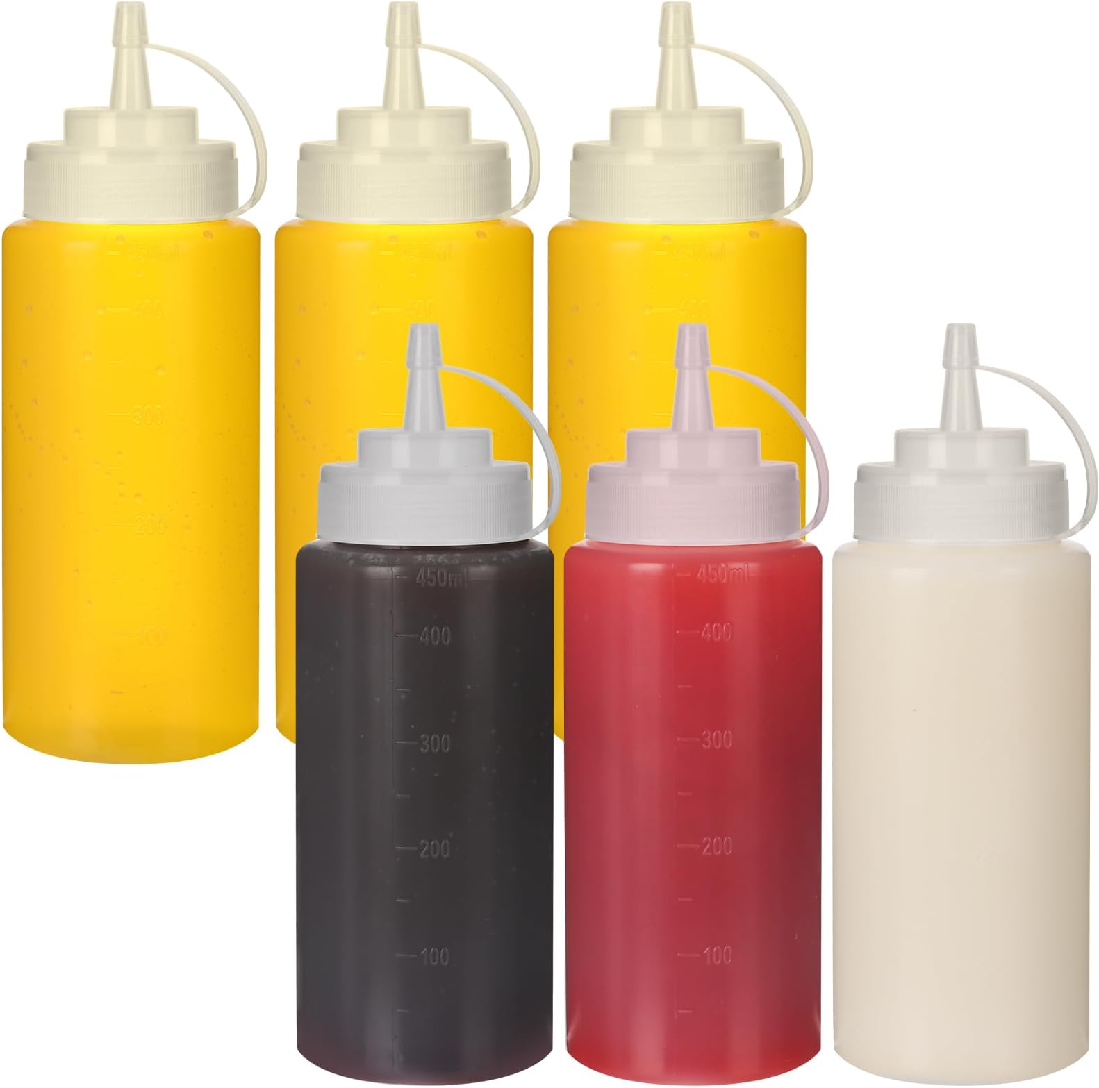 Amazon.com: STARSIDE 6 Pack 16 oz Plastic Squeeze Bottles,Reusable ...