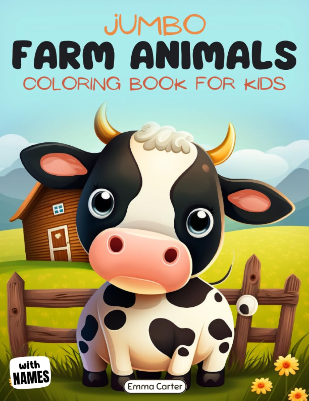 Amazon.com: Jumbo Farm Animals Coloring Book For Kids: 50 Fantastic ...