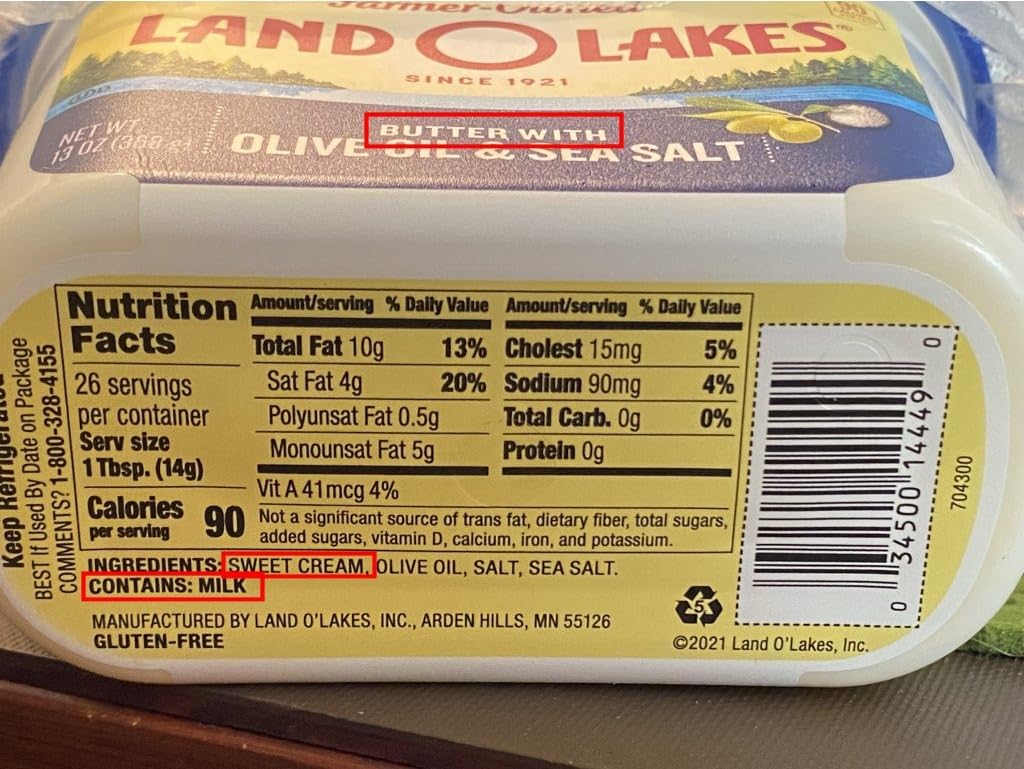 Amazon.com: Land O Lakes Butter with Olive Oil & Sea Salt, Spreadable ...